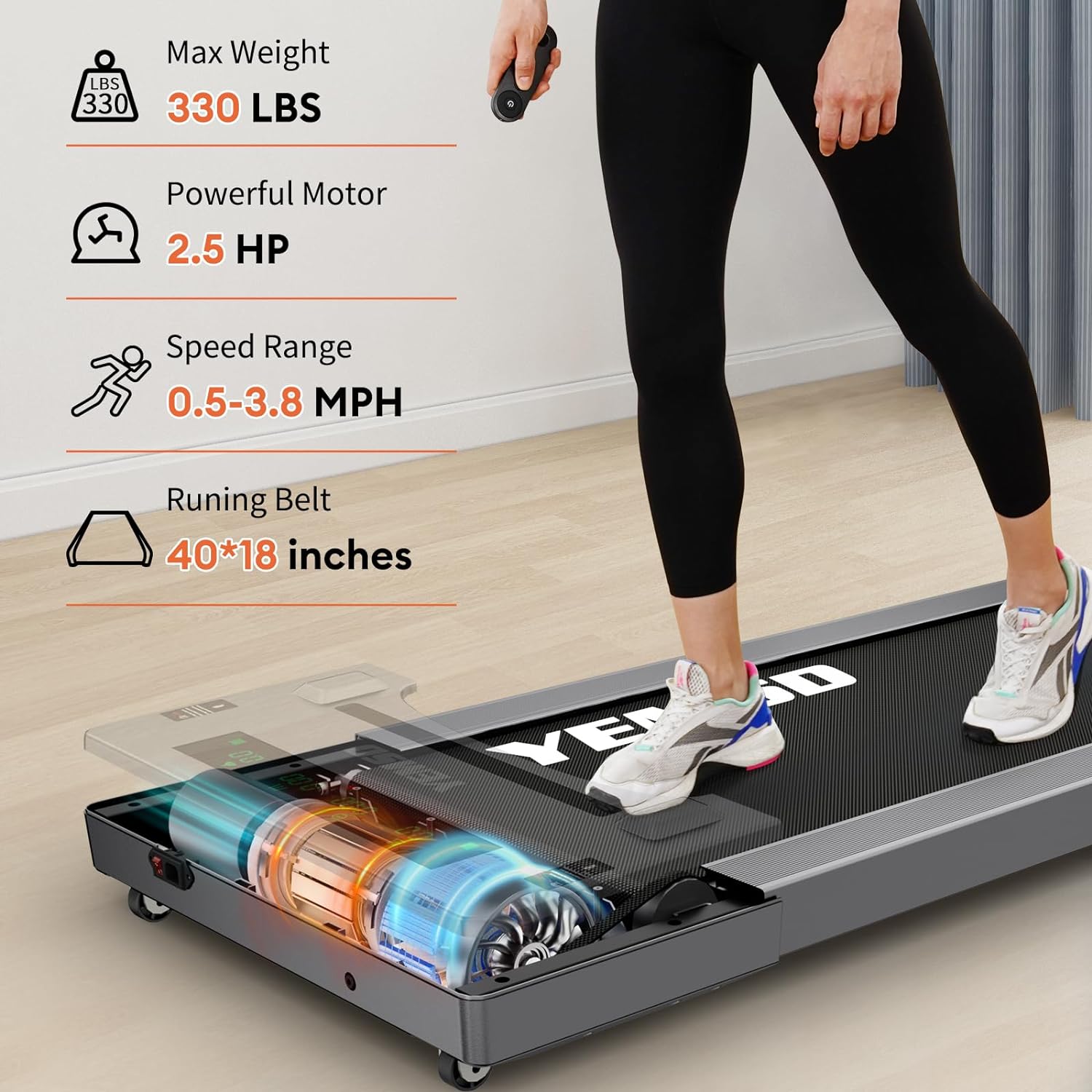 Official YEMSD Website - Walking Pad Treadmill - Compact & Innovative