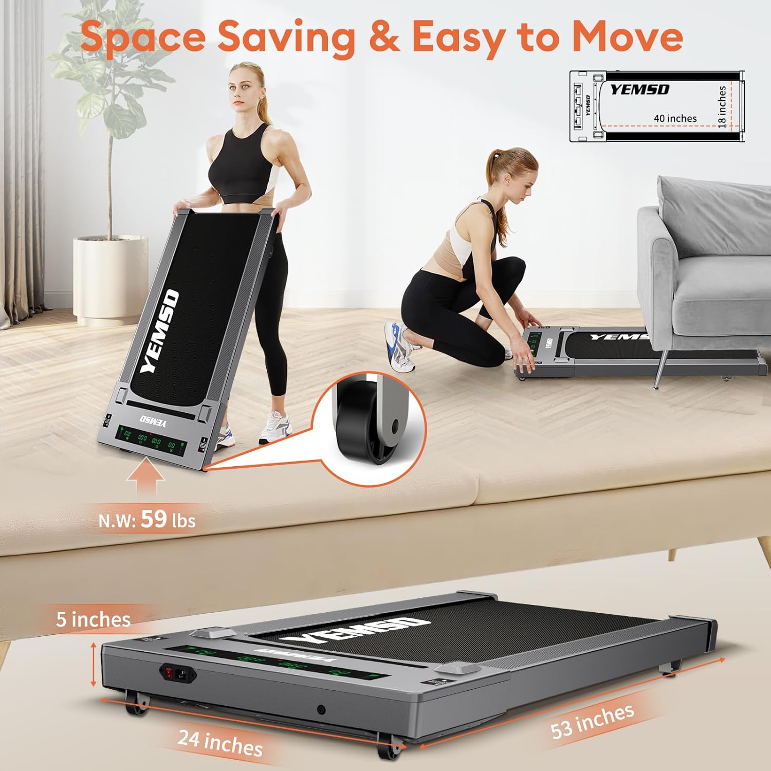Official YEMSD Website - Walking Pad Treadmill - Compact & Innovative